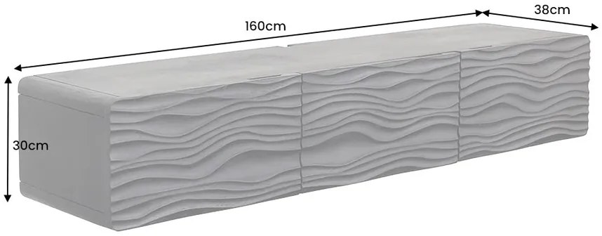Invicta Dřevěný TV stolek WAVE 160 cm černý 43477