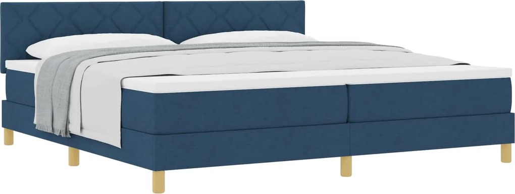 Postel s boxspringem s polštářem Modrá 200 x 200 cm textil 3339027