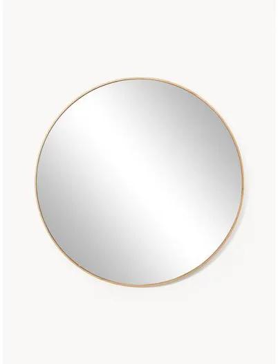Kulaté nástěnné zrcadlo's dřevěným rámem Avery