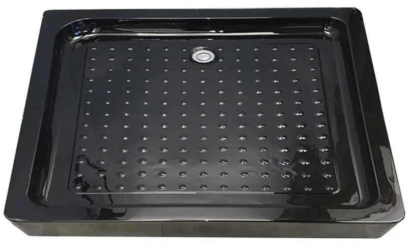 BPS-koupelny Obdélníkový sprchový kout HYD-OK203C 120x80 chrom/transparent + vanička HYD-OSV-SXL03E černá