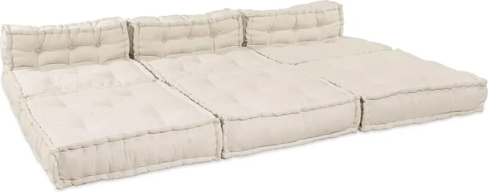 Modulová pohovka Textil Krémová 210 x 140 x 56 cm 3315064