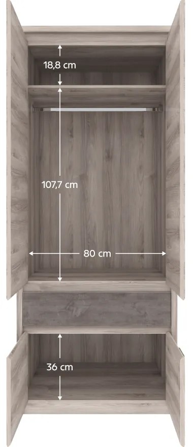 Kondela Skříň 4D1S, kaštan nairobi/onyx, JESI NEW