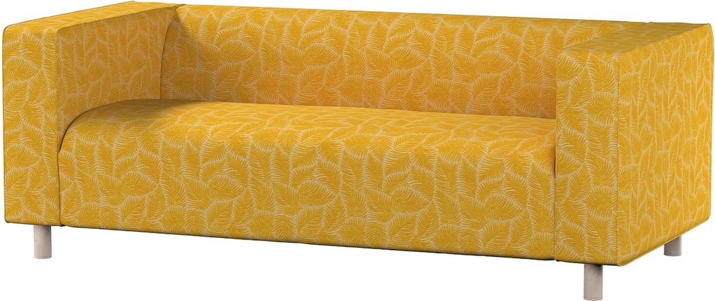 Potah na pohovku IKEA Klippan 2-místná barva žlutá látka pletený vzor, vzorované
