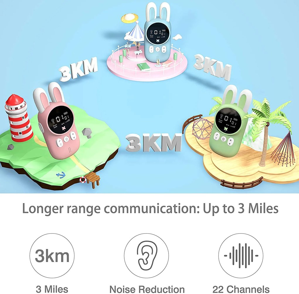 Bezdoteku Dětská vysílačka Walkie Talkie Rabbit 3 km