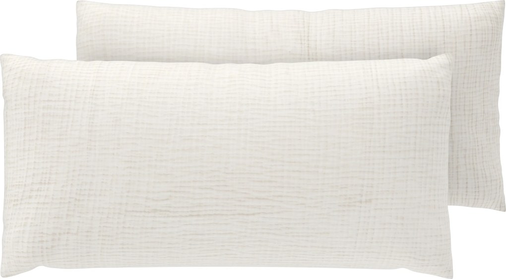 Livarno® Mušelínový potah na polštář pro spánek na boku, 40 x 80 cm, 2 kusy (bílá)