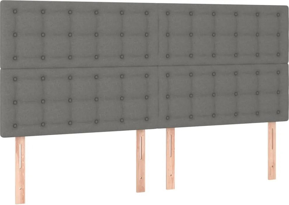 Box spring postel s matrací a LED tmavě šedá 160x200 cm textil 3135766