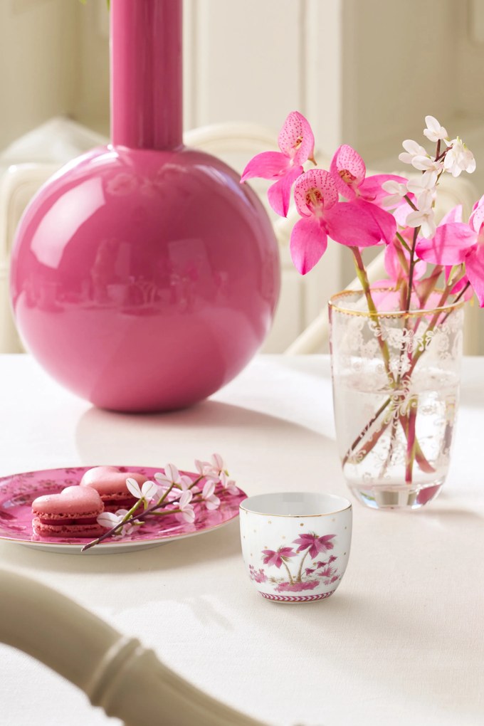 Pip Studio Jolie Dots Gold Kalíšek na vajíčko, růžový (porcelánová vajíčkovka)