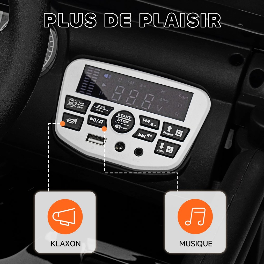 Dětské elektrické auto AIYAPLAY pro děti od 3 let - Off-Road bateriové 12V elektrické auto s dálkovým ovládáním, tlumicími koly, Bluetooth, LED světl…