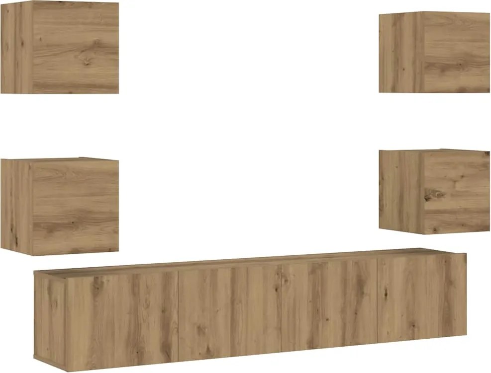Nástěnné TV skříňky 6 ks dub artisan kompozitní 3328968