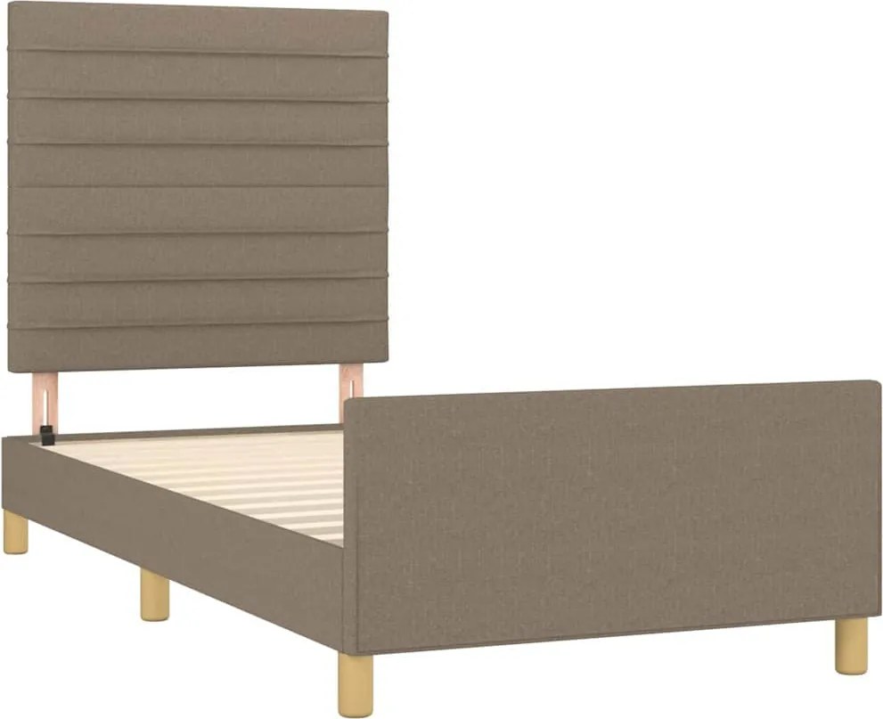 Rám postele bez matrací taupe 90x190 cm textil 3125102