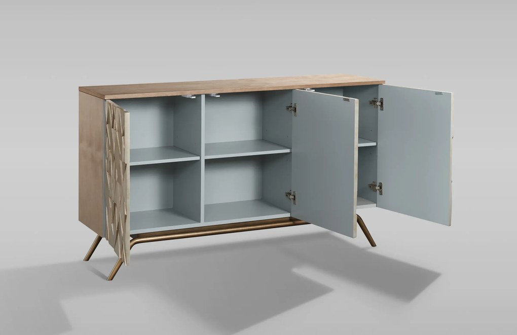 Komoda Stilig 150 cm šampaňské zlato/hnědá