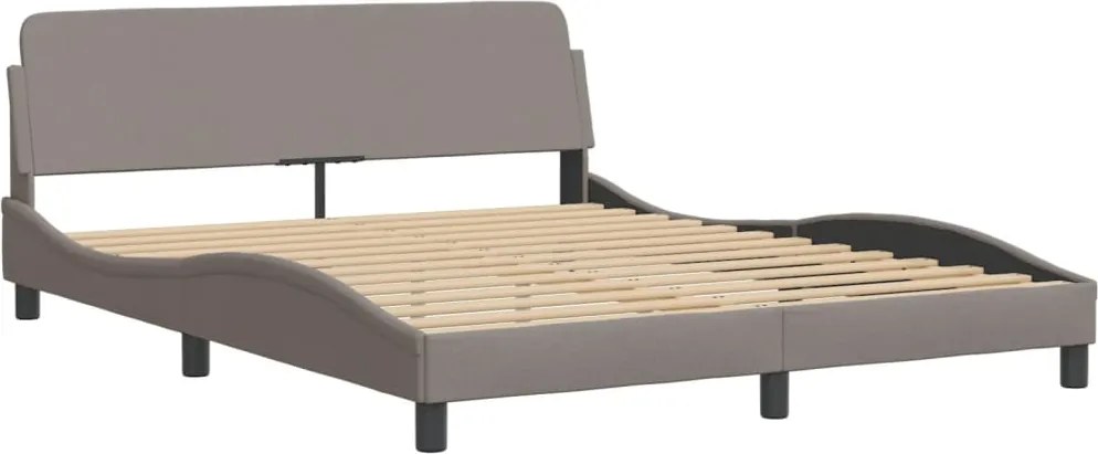 Rám postele s LED bez matrace Hvar Taupe 160x200 cm Látka 3213715