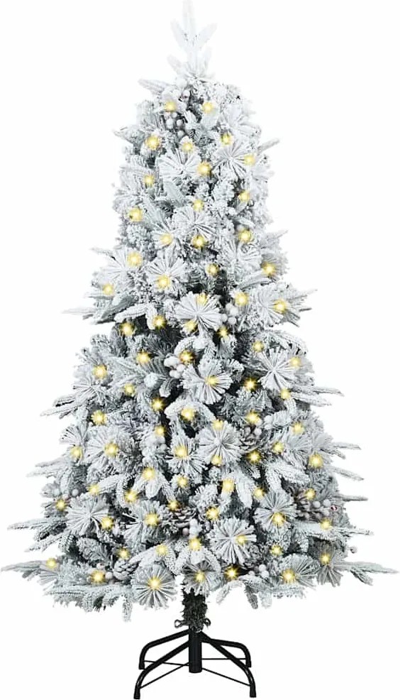 Umělý Skládací Vánoční Strom s stojanem Bílá 150 cm PE a PVC 3397467