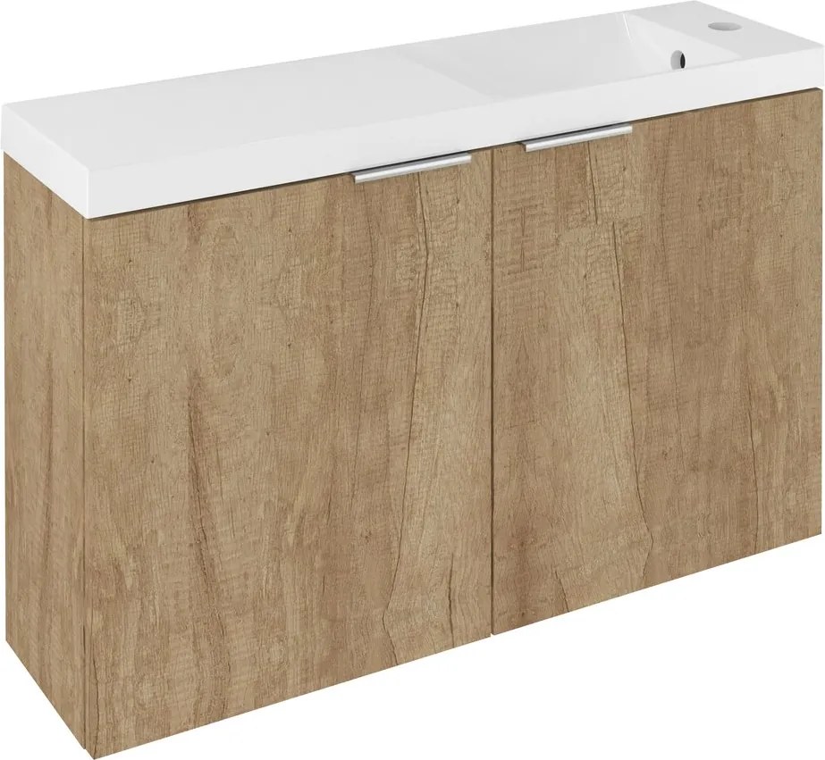 Sapho Latus X koupelnová skříňka 80 x 54,5 x 22 cm s odkládací plochou pravá dub alabama hnědá LT110-SET06