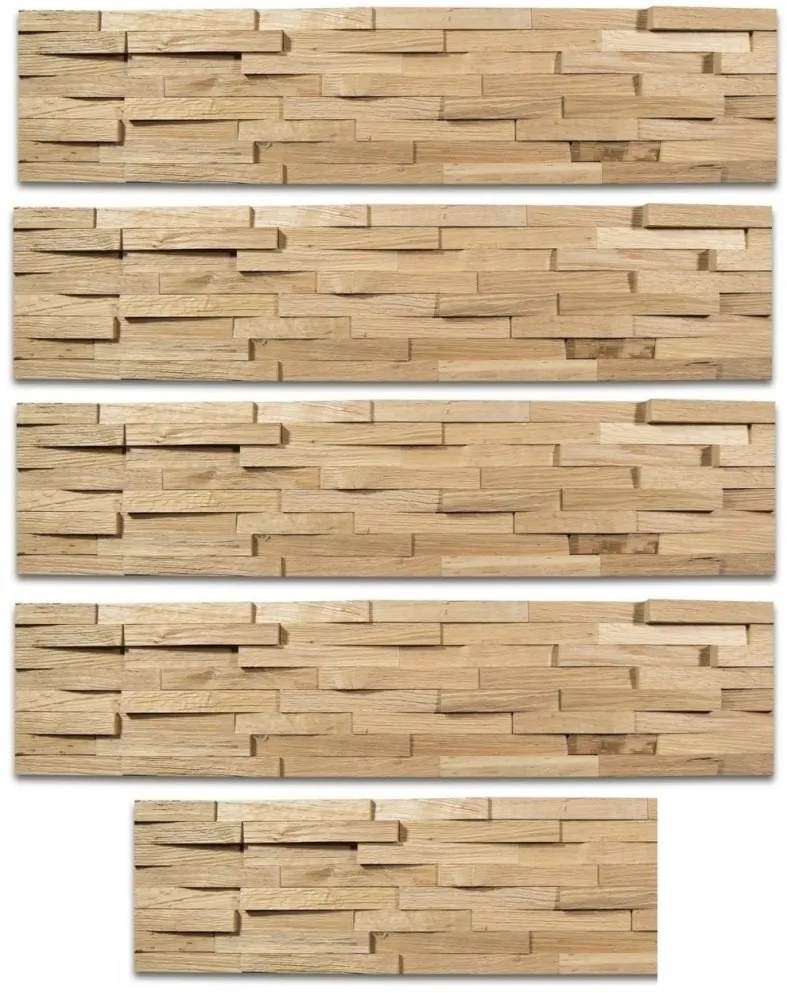 SPLITT MINI WOOD,  DUB PŘÍRODNÍ, 8 řad, štípaný obklad  - balení obsahuje 4,5 kusů panelů (790 x 180 mm)