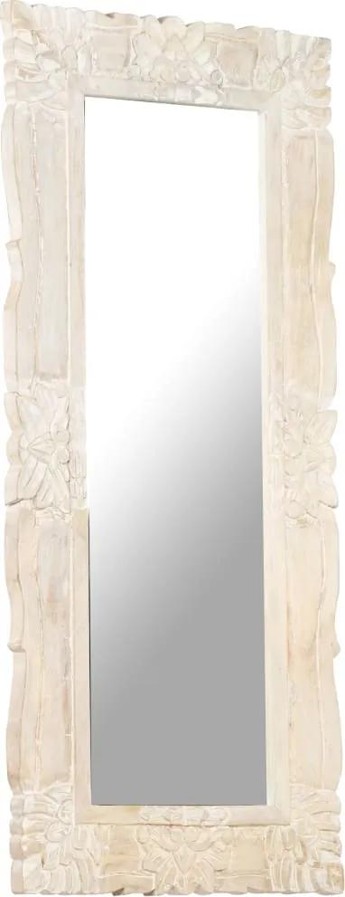 vidaXL Zrcadlo 110 x 50 cm masivní mangovníkové dřevo [321634] Barva: Bílá
