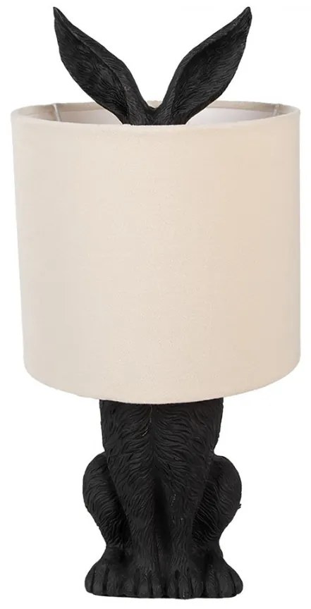 Černá stolní lampa králík s bílým stínidlem Rabbi - Ø 20*43 cm