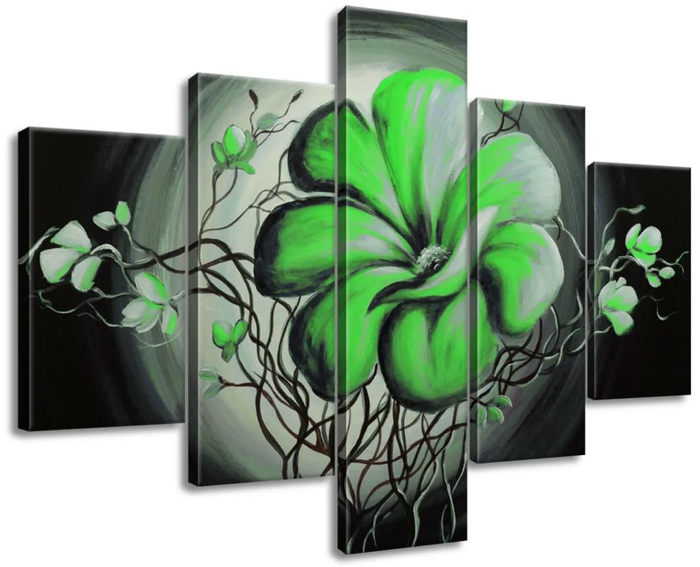 Gario Ručně malovaný obraz Zelená živá krása - 5 dílný Rozměry: 150 x 105 cm