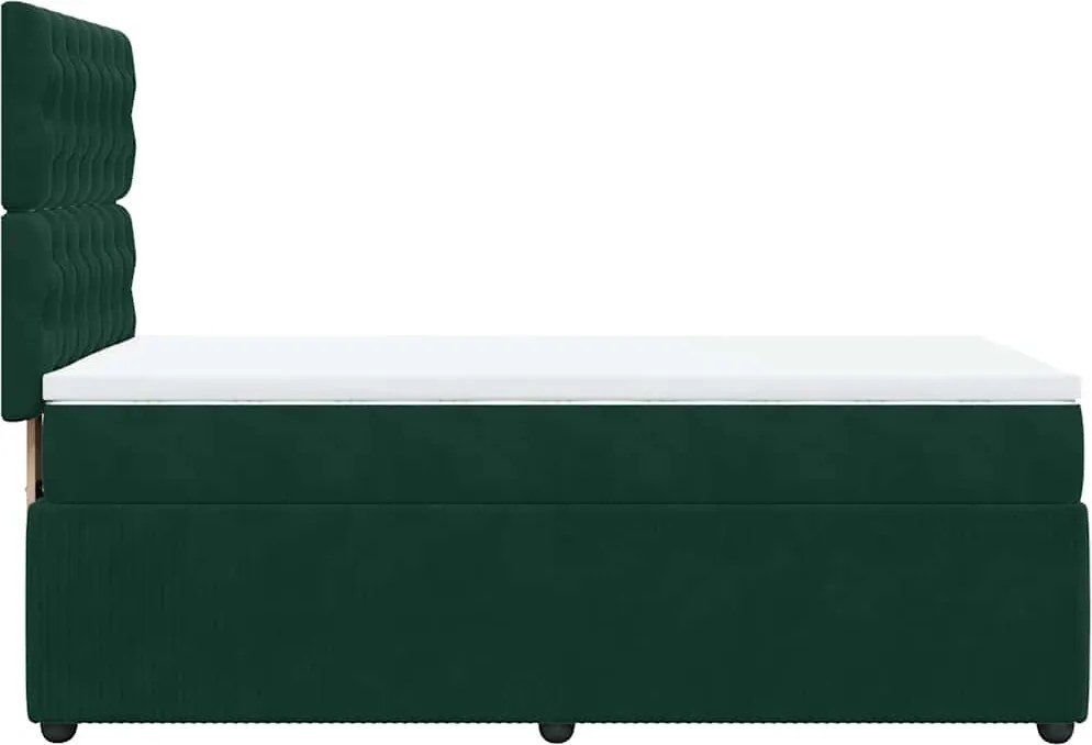 Box spring postel s matrací tmavě zelená 80 x 200 cm samet 3292199
