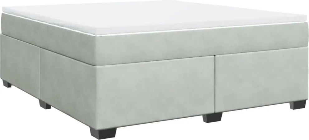 Box spring postel s matrací světle šedá 180x200 cm samet 3285299