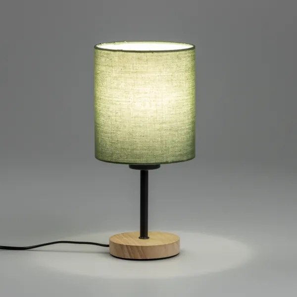 Brilagi - Stolní lampa NUBILA WOOD 1xE27/25W/230V dub/zelená