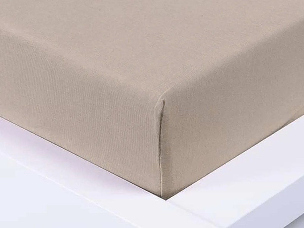 XPOSE® Jersey prostěradlo Exclusive - kávové 120x200 cm