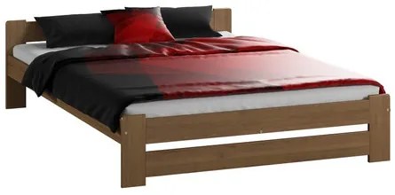 Vyvýšená masivní postel Euro 140x200 cm včetně roštu Olše