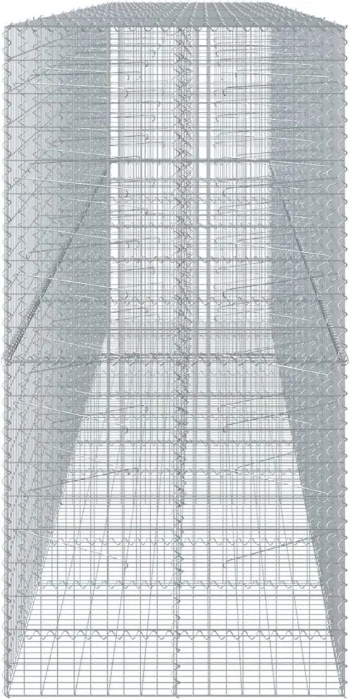 Gabionový koš s víkem 600 x 100 x 200 cm pozinkované železo 3295235
