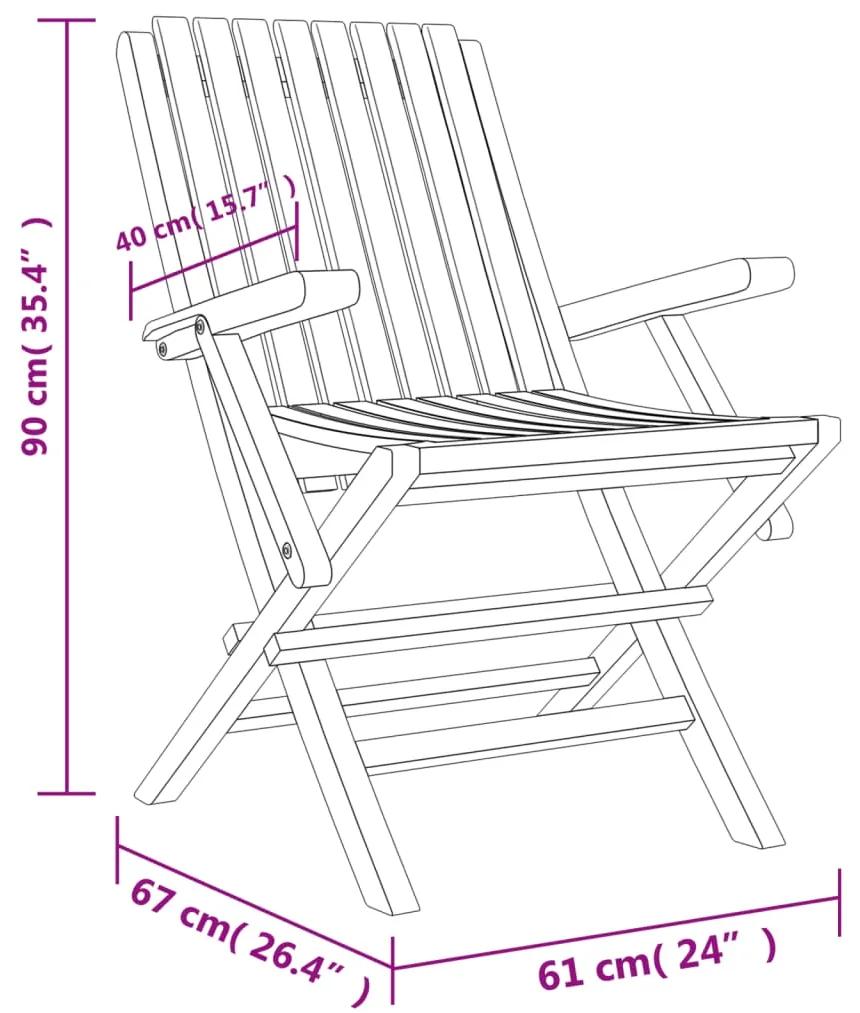 Skládací zahradní židle 4 ks 61x67x90 cm masivní teakové dřevo,  3155055