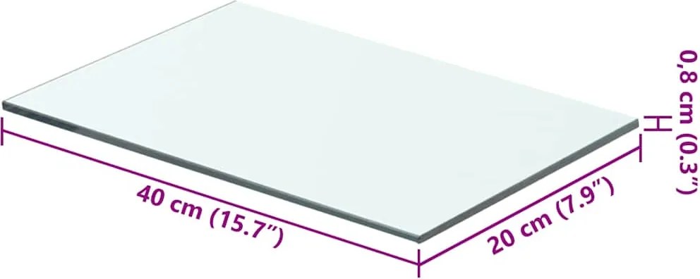 Policové desky 2 ks sklo čiré 40 x 20 cm 3051554