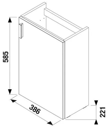 Jika Petit skříňka s umývátkem 40 x 23 cm, otvor vpravo, jasan H45J5111755141