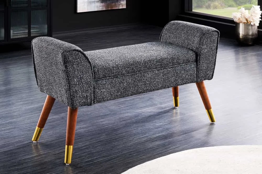 Designová lavice Dafina 90 cm antracitová