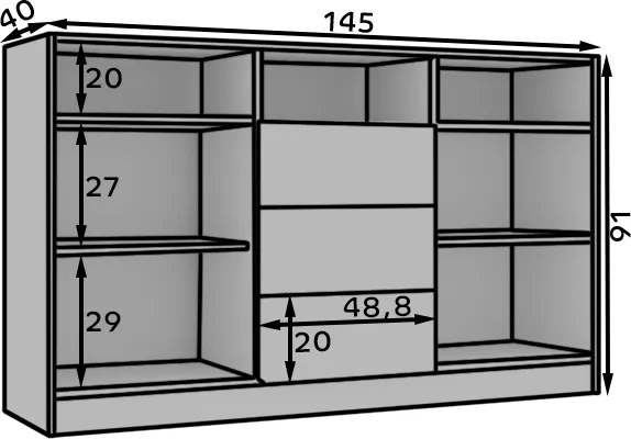 ADRK Furniture Dvoukřídlá komoda Atson