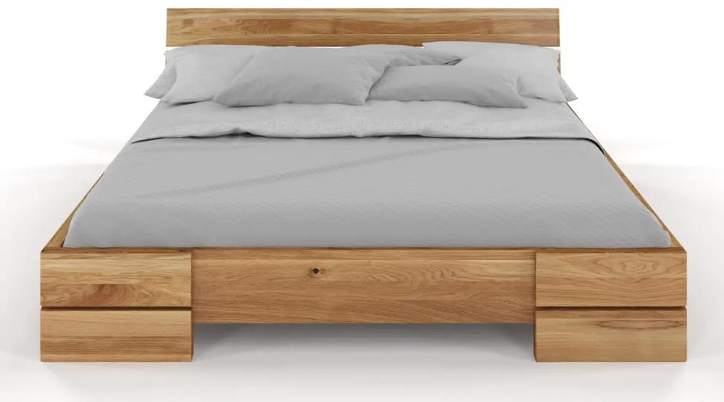 Dubová postel Sandemo - bezbarvý olej  , Dub přírodní, 160x200 cm