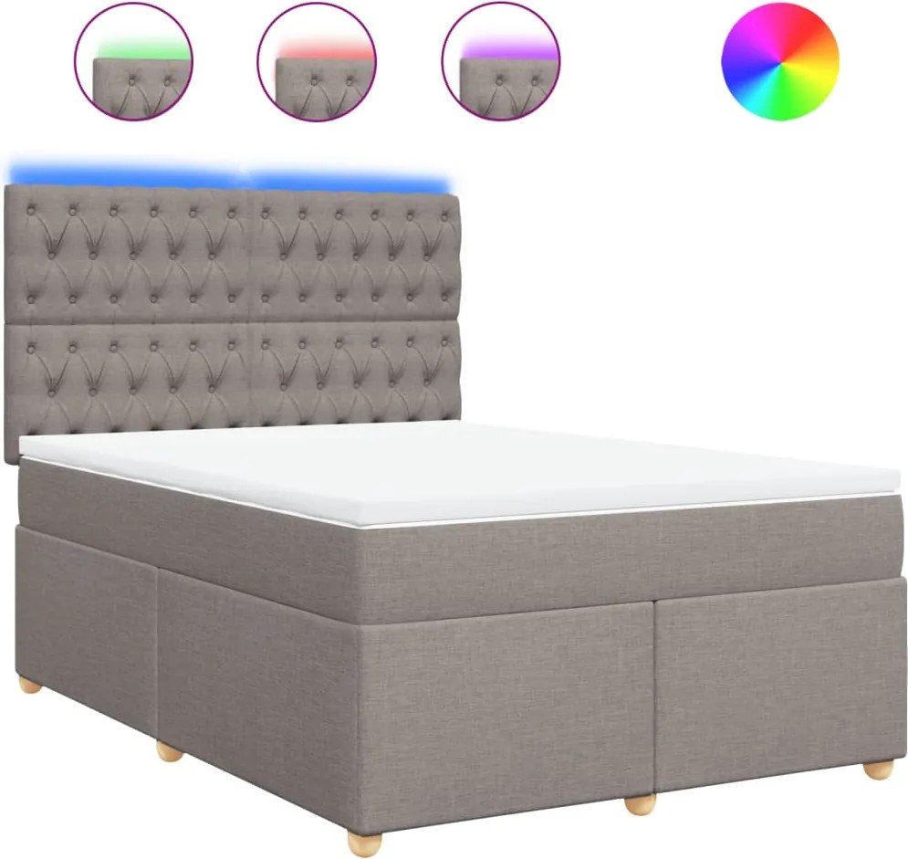 Box spring postel s matrací taupe 140x200 cm textil 3293614
