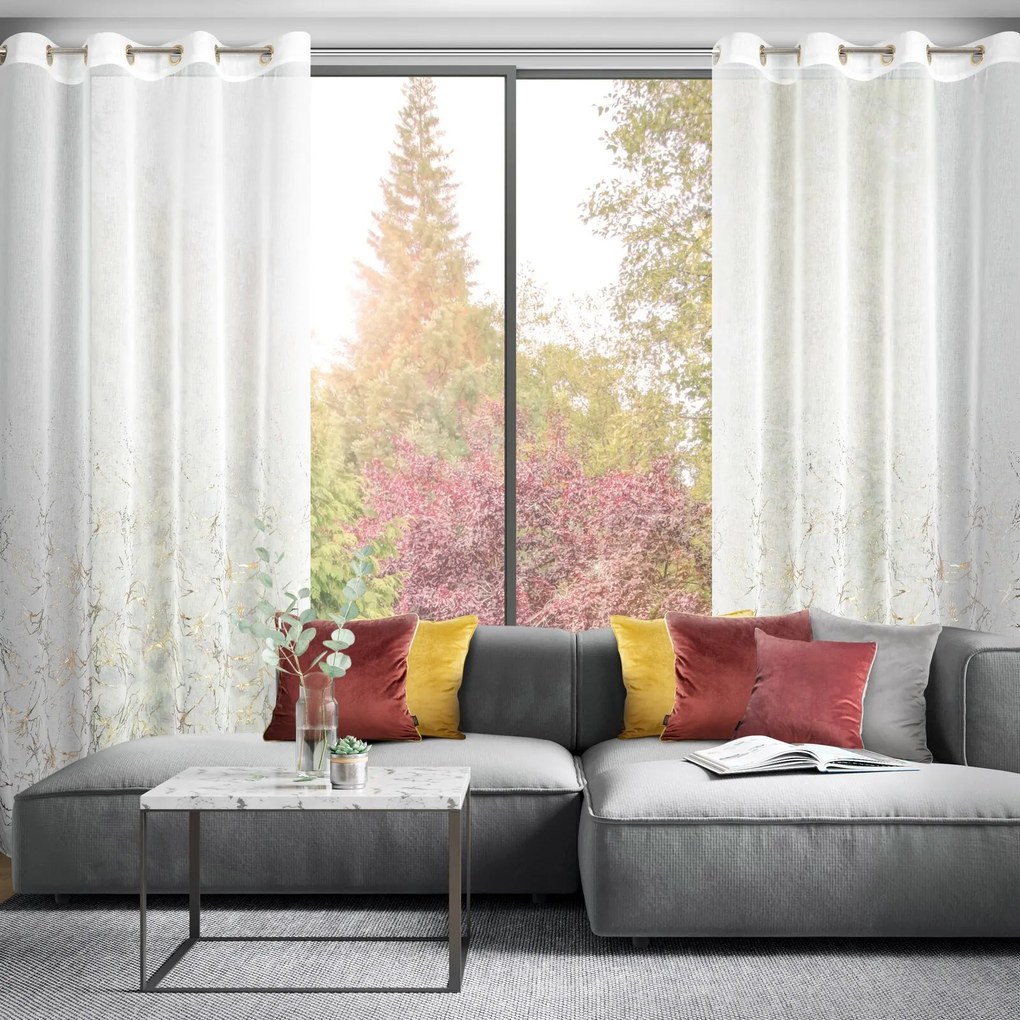 ZÁCLONA NA KROUŽCÍCH MARTA 140X250 CM VZOROVANÁ