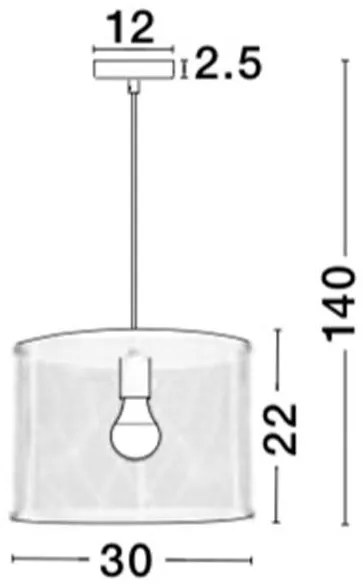 Nova Luce Závěsné svítidlo NET bílá hliník bílá kabel E27 1x12W