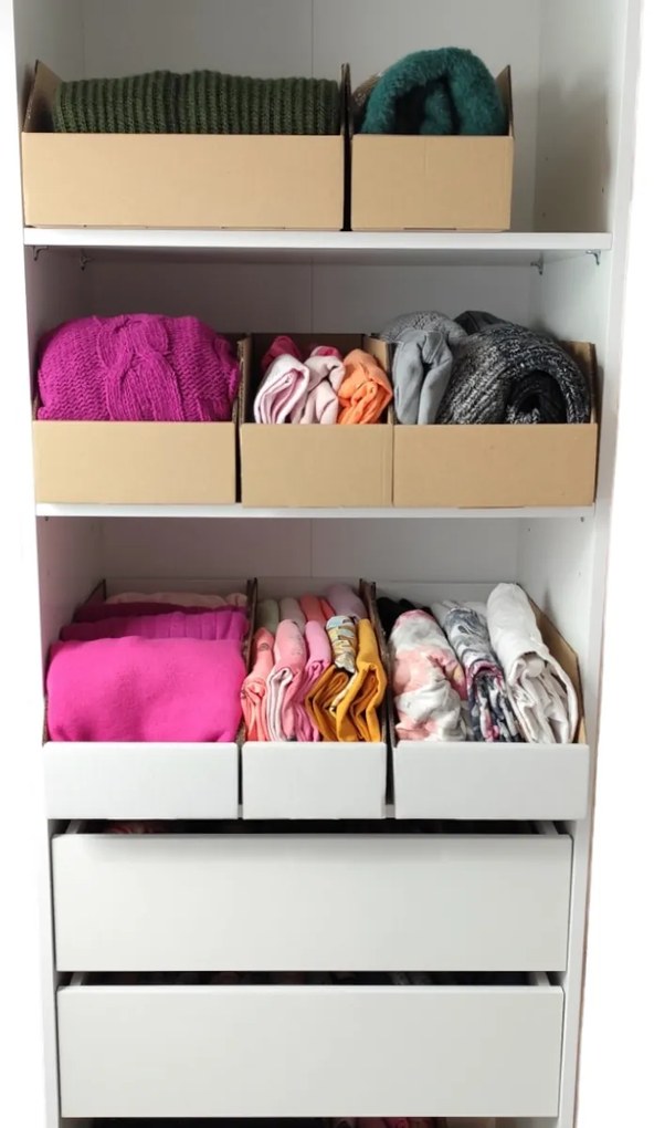 KARTON PAK Úložné boxy na oblečení, organizéry do skříně EKO KARTON 15x54cm