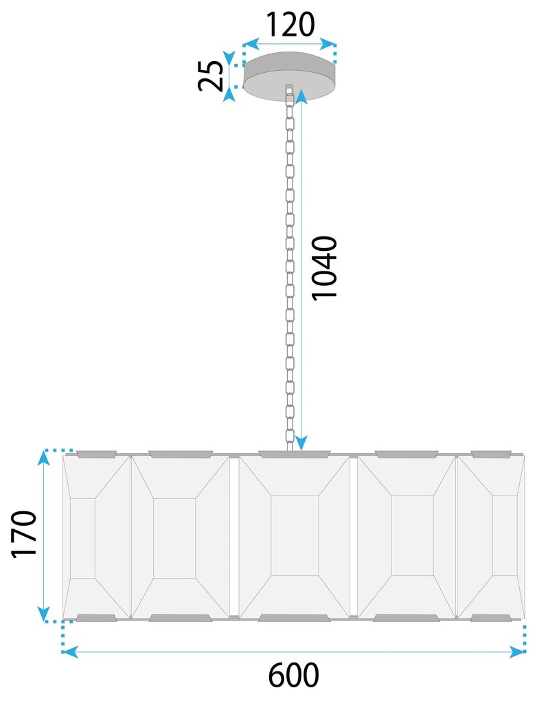 Toolight Závěsné osvětlení Modern D32 APP1797-8CP kartáčovaná zlatá