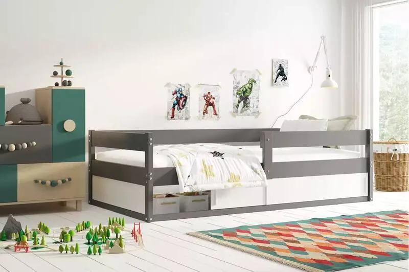 BMS Group Dětská postel se zábranou Hugo 160x80 grafit