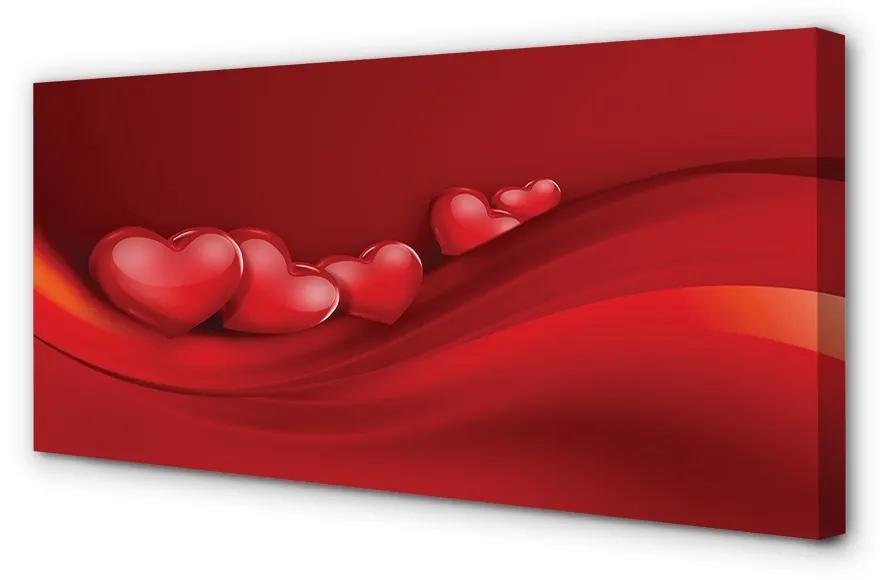Obrazy na plátně Červené srdce pozadí 100x50 cm