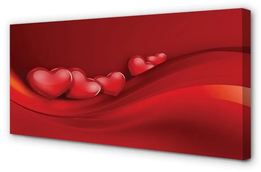 Obrazy na plátně Červené srdce pozadí 125x50 cm