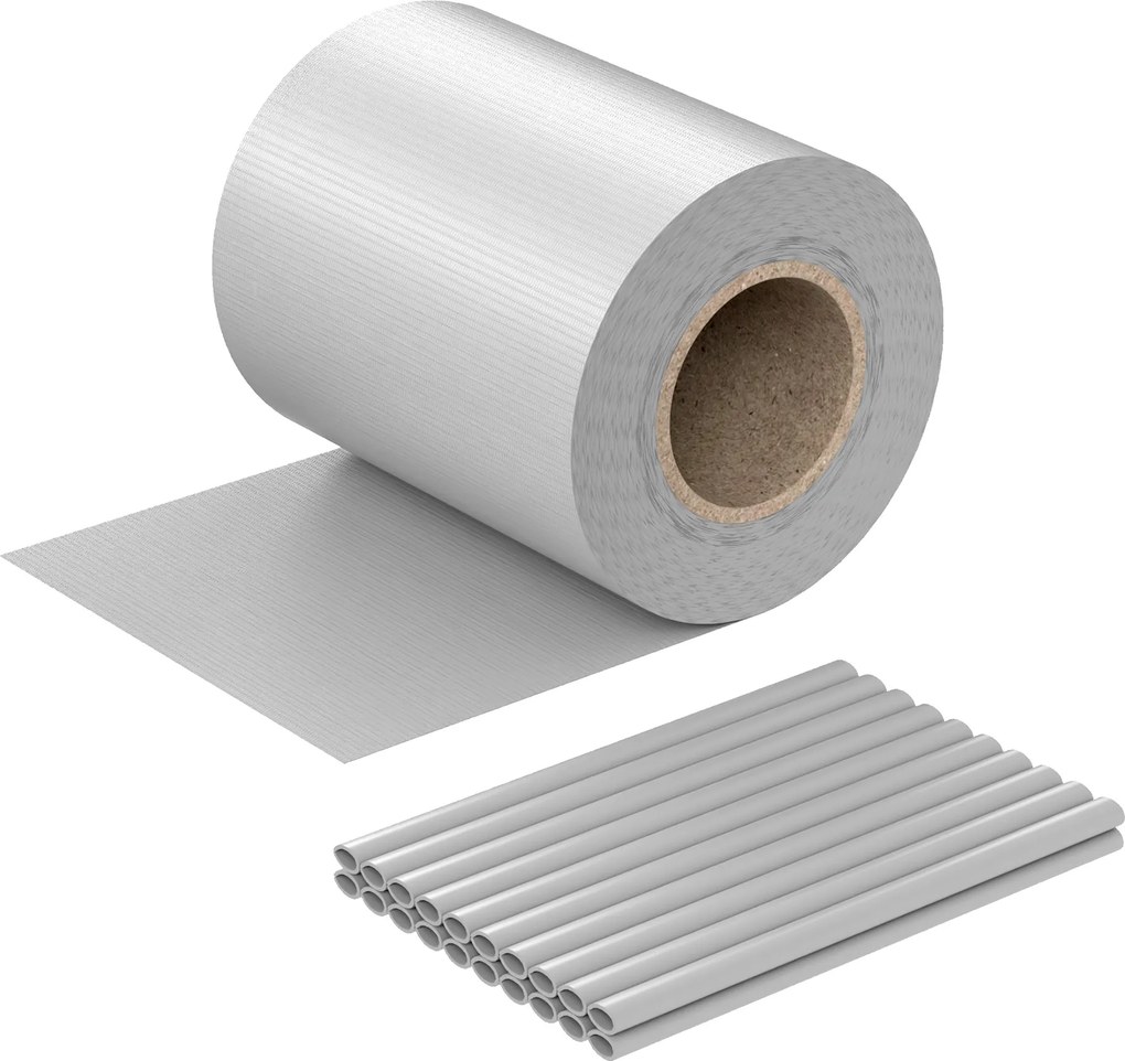 Stínicí pás do plotu Wiltec – 19 cm, šedá (51493)