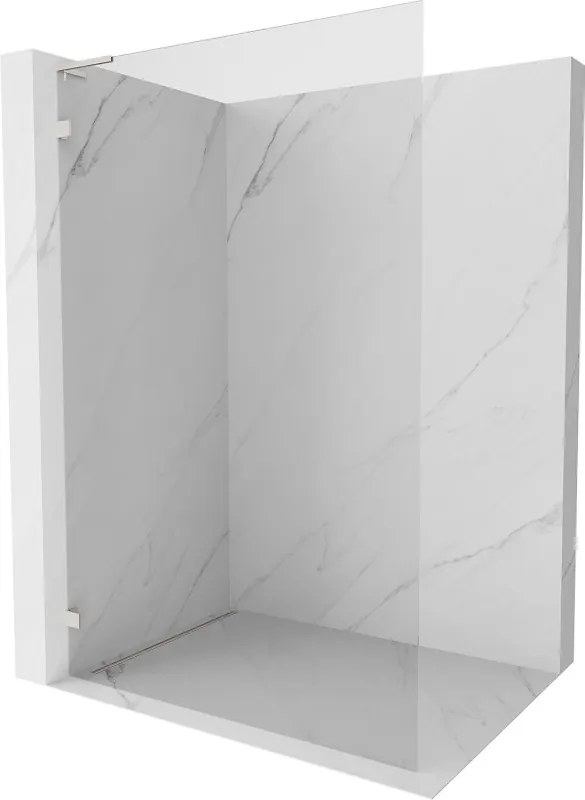 Mexen Lunar L sprchová stěna levá 120 x 200 cm, 8mm čiré sklo, broušená ocel, 830L-120-000-97-00-L