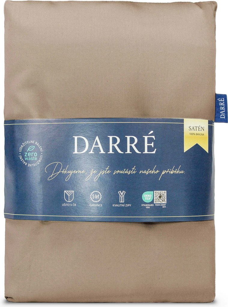 Saténové povlečení Chocolate touch - GOTS Velikost: 240 x 200 + 2 x 70 x 90