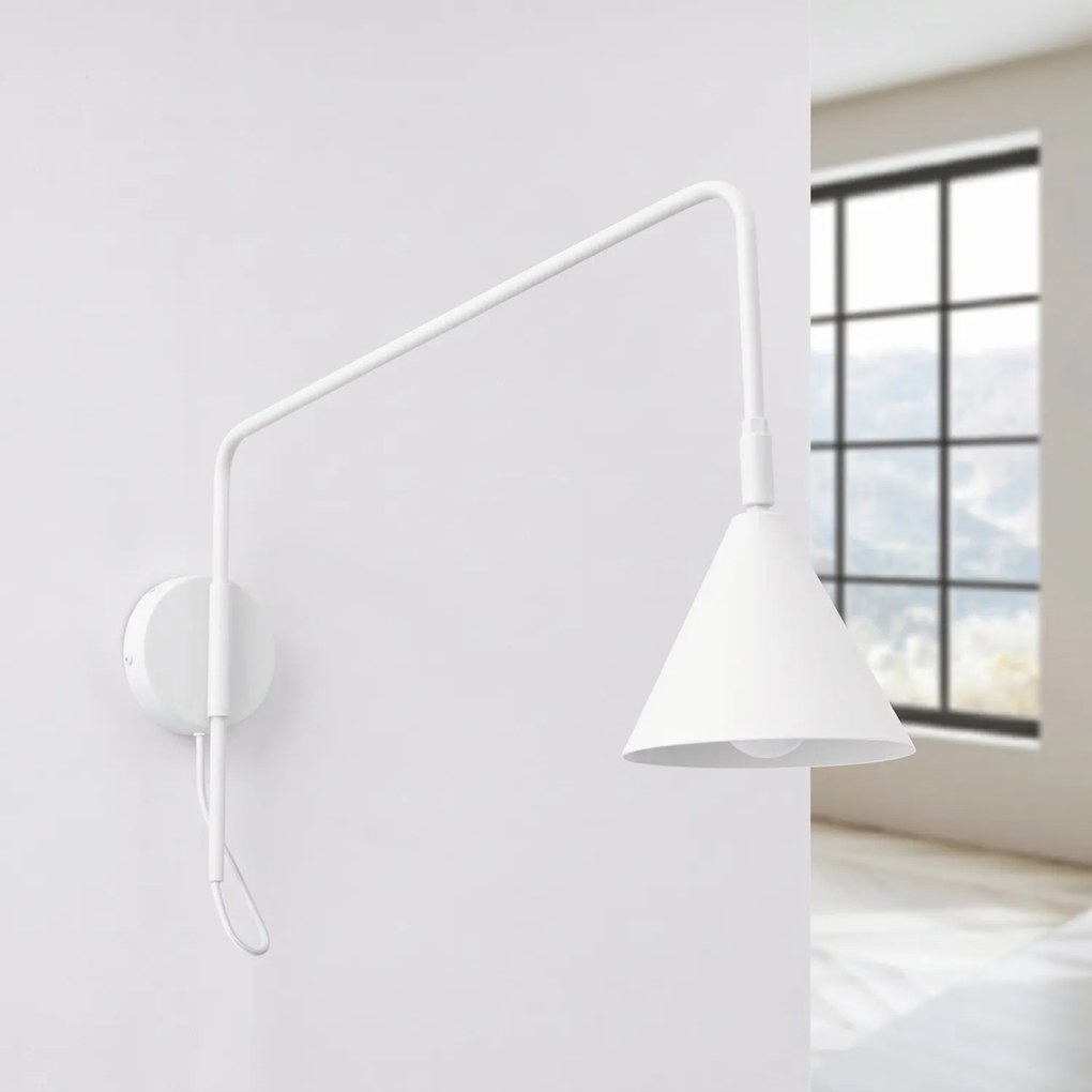 Sollux Lighting Nástěnné svítidlo NOX 1 bílé s vypínačem