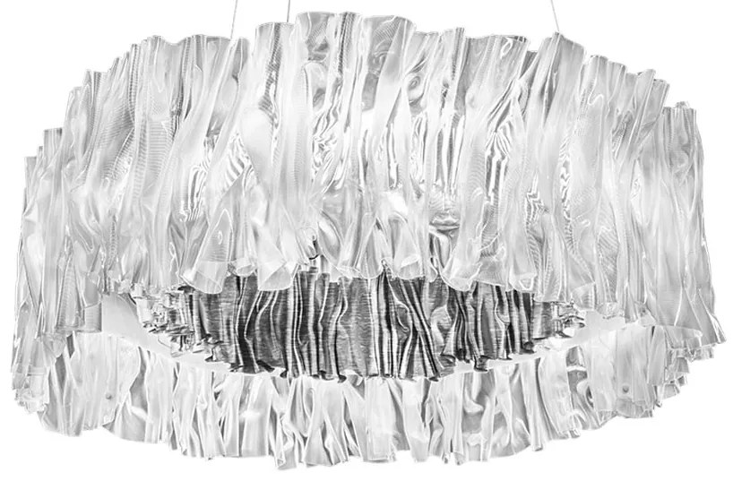 Slamp Accordéon, designové svítidlo se stříbrnou, 52W 2700K stmívatelné, prům. 57cm