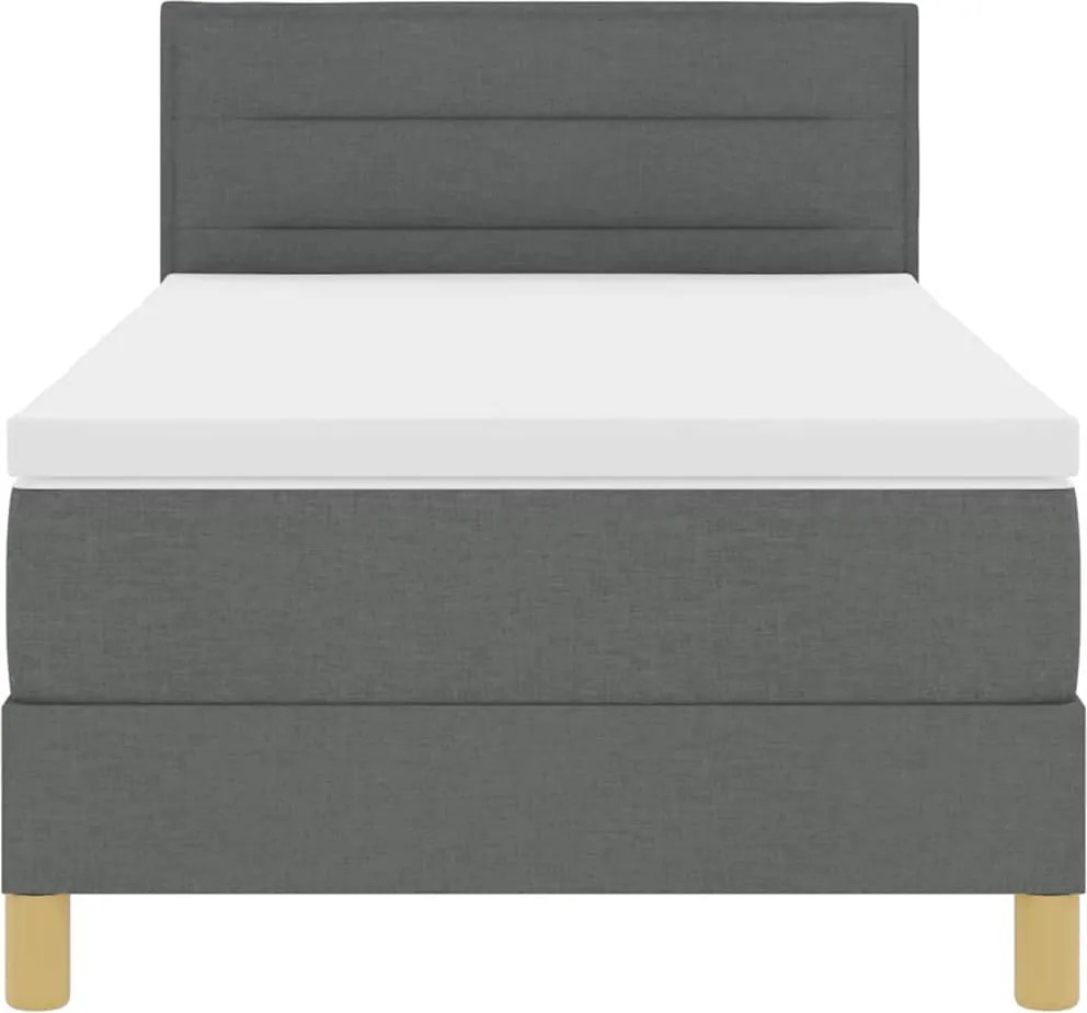 Postel s boxspringem s polštářem Tmavě šedá 80 x 200 cm textil 3338798