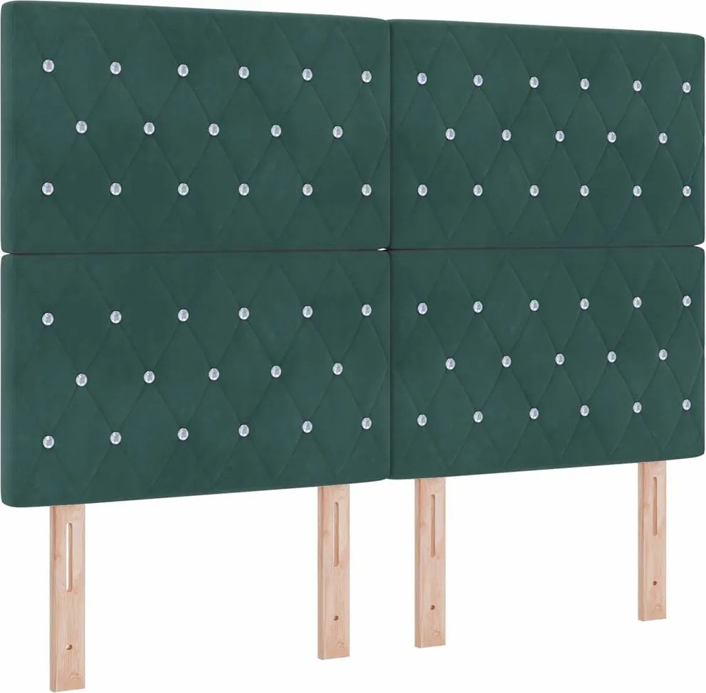 Postel s boxspringem s matrací Tmavě zelená 140 x 200 cm samet 3339773
