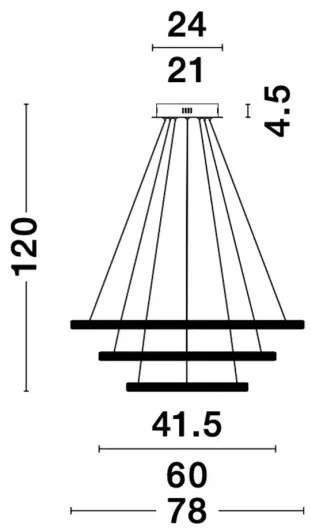 LED lustr Nager 78 černé